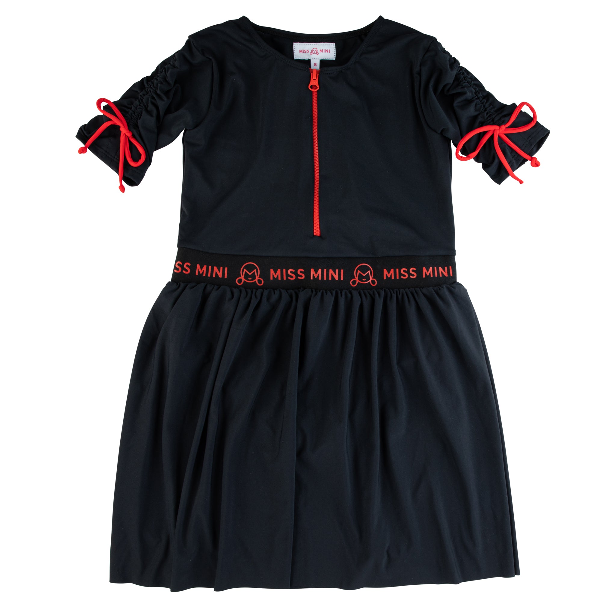 Red Heart Drawstring Swim Dress with Snaps – Miss Mini