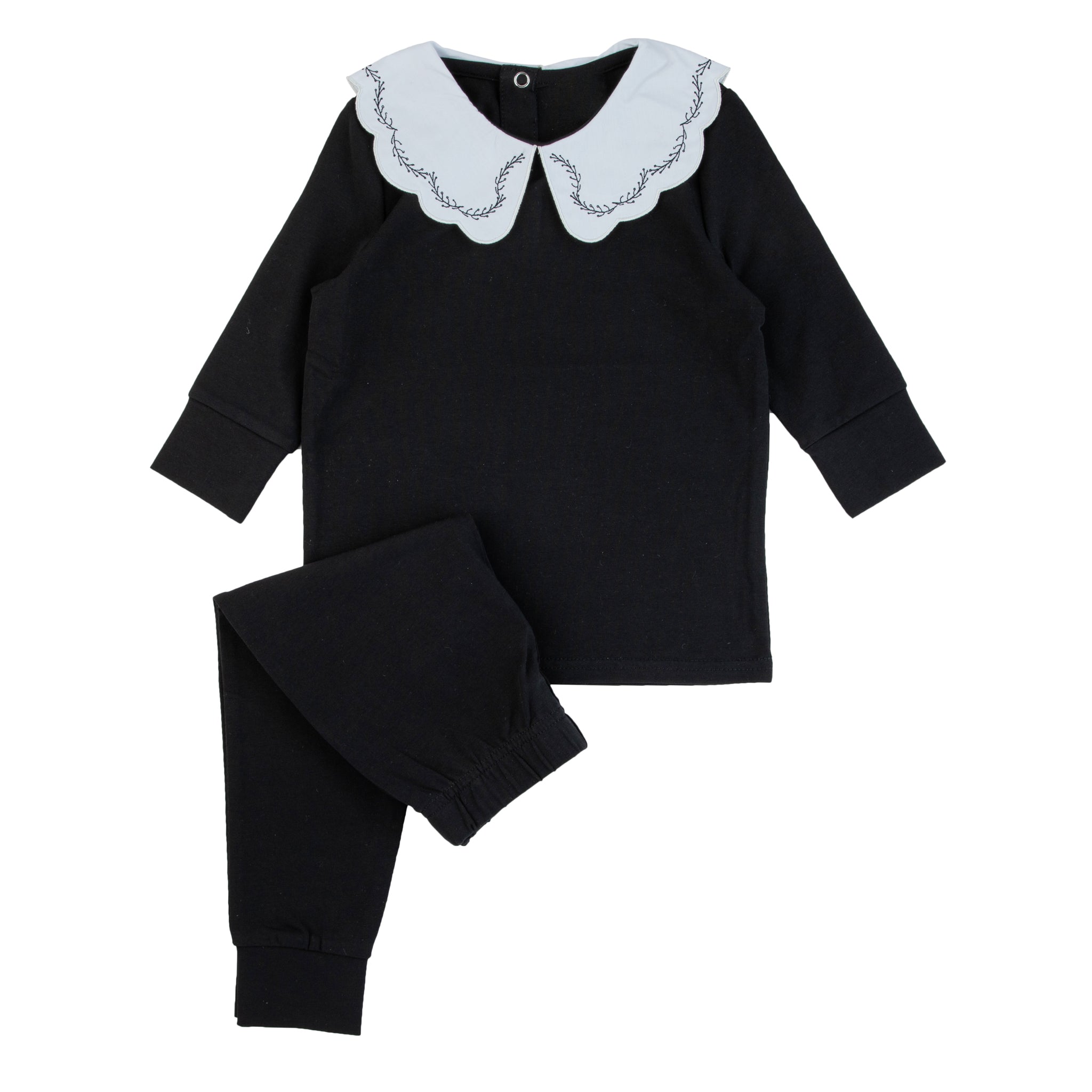 Scalloped Embroidered Collar Pajamas – Miss Mini